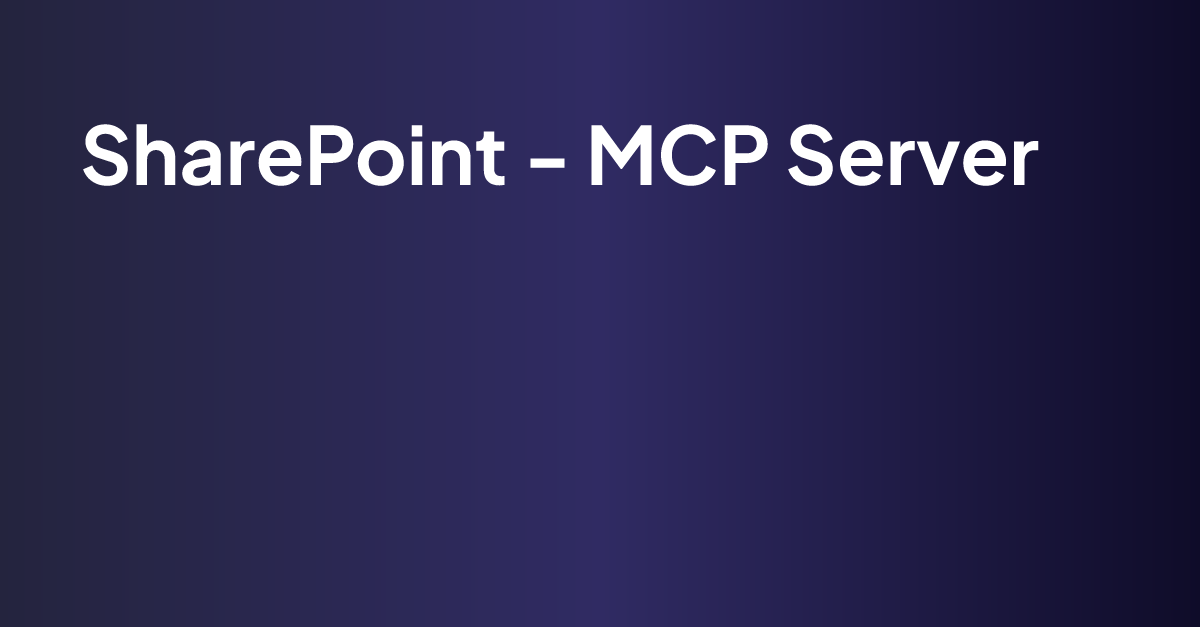 SharePoint - MCP Server
